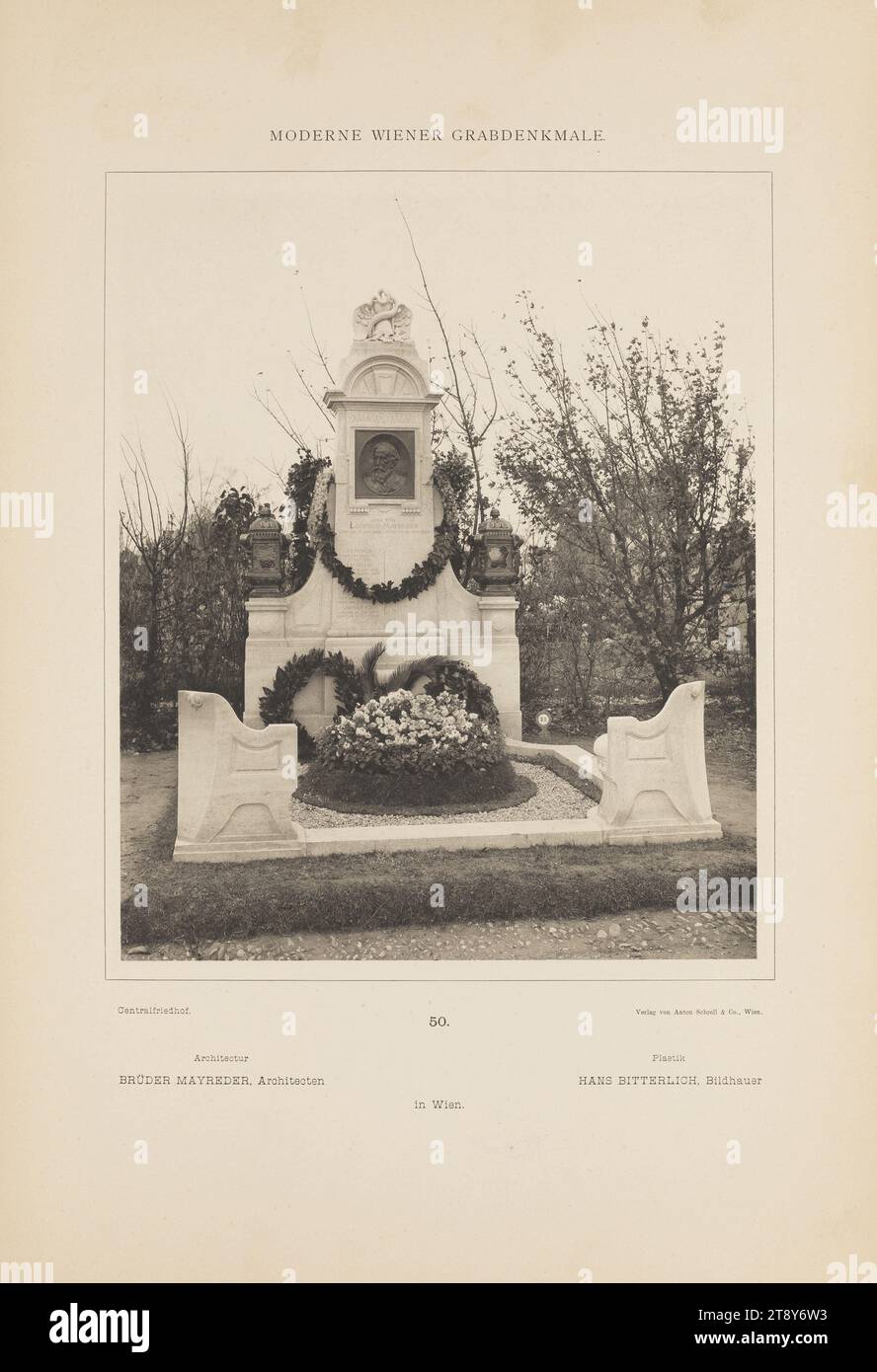 Zentralfriedhof, grave monument Leopold Mayreder, architects Mayreder brothers, sculptor Hans ...