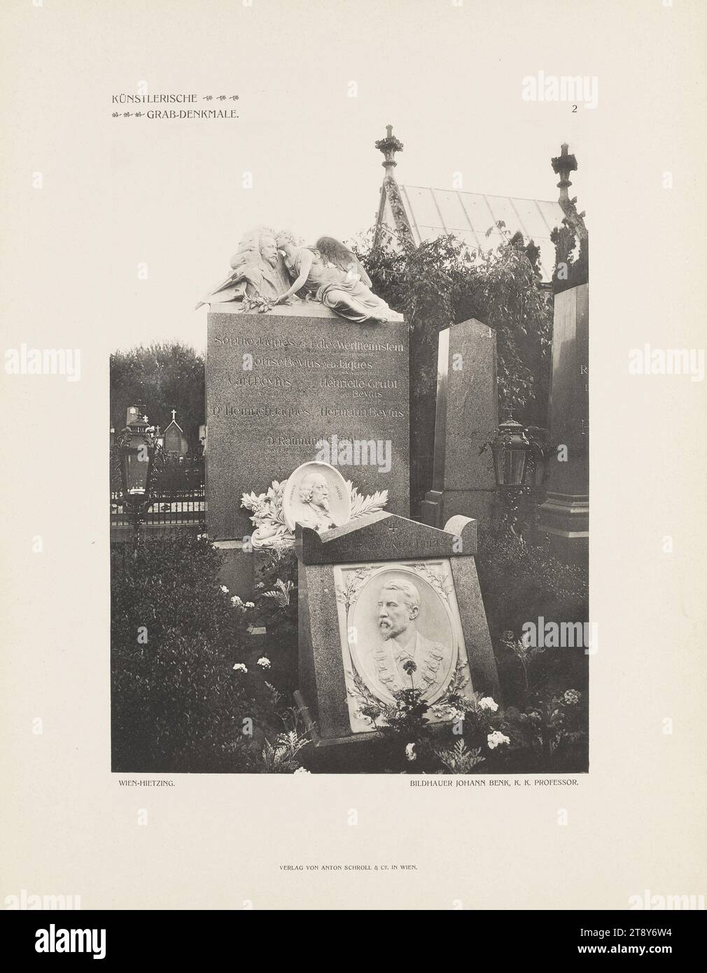 Hietzing cemetery, grave monument with portrait relief Raimund Grübl ...