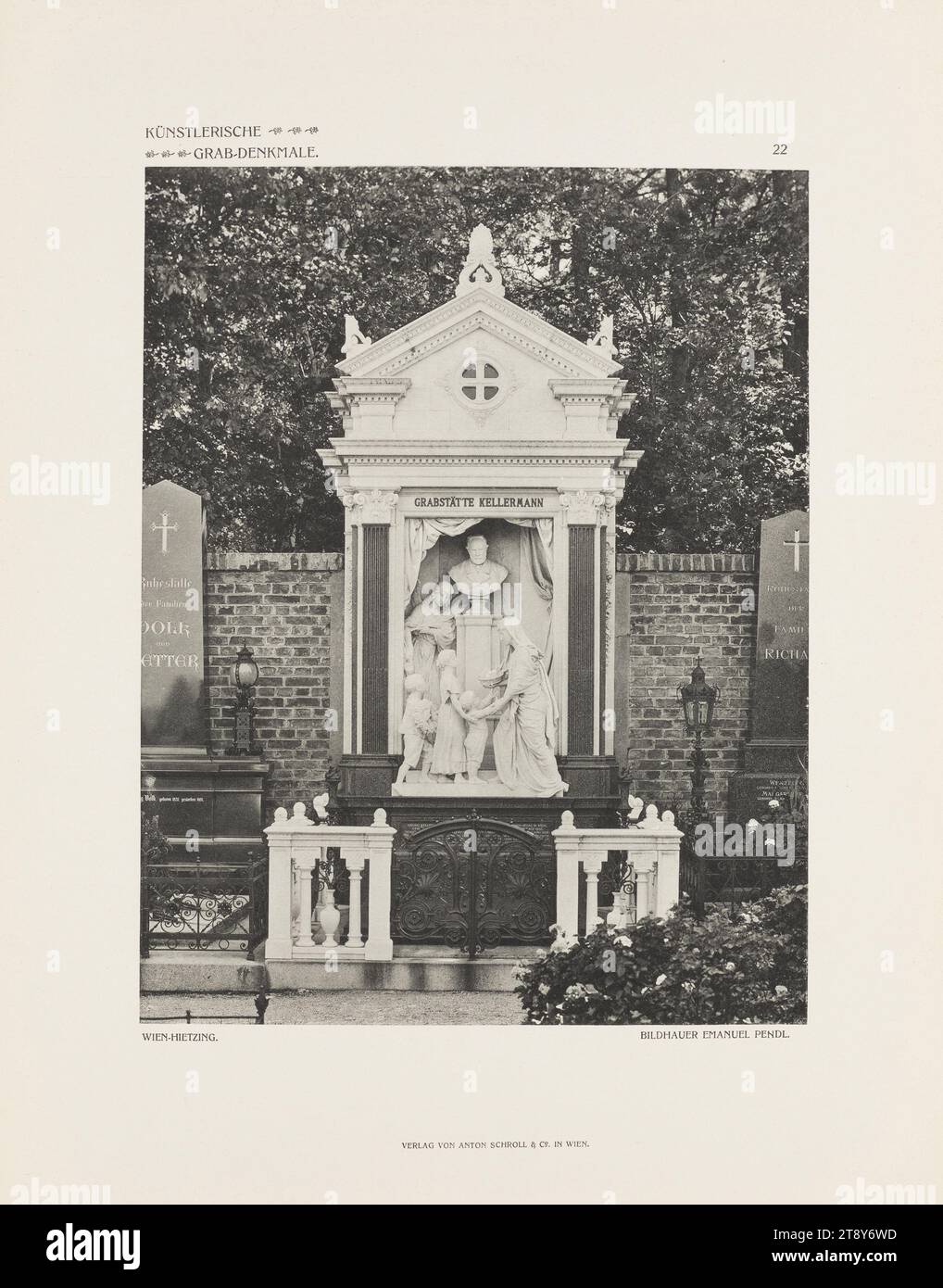 Hietzing cemetery, Kellermann grave monument, sculptor Emanuel Pendl (sheet no. 22 from ...