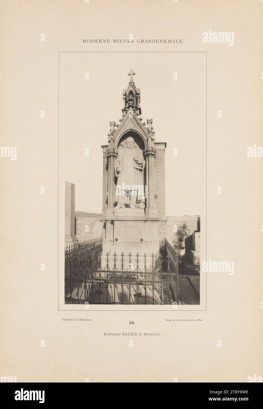 Hietzing cemetery, grave monument Andreas Halbig, sculptor Halbig ...