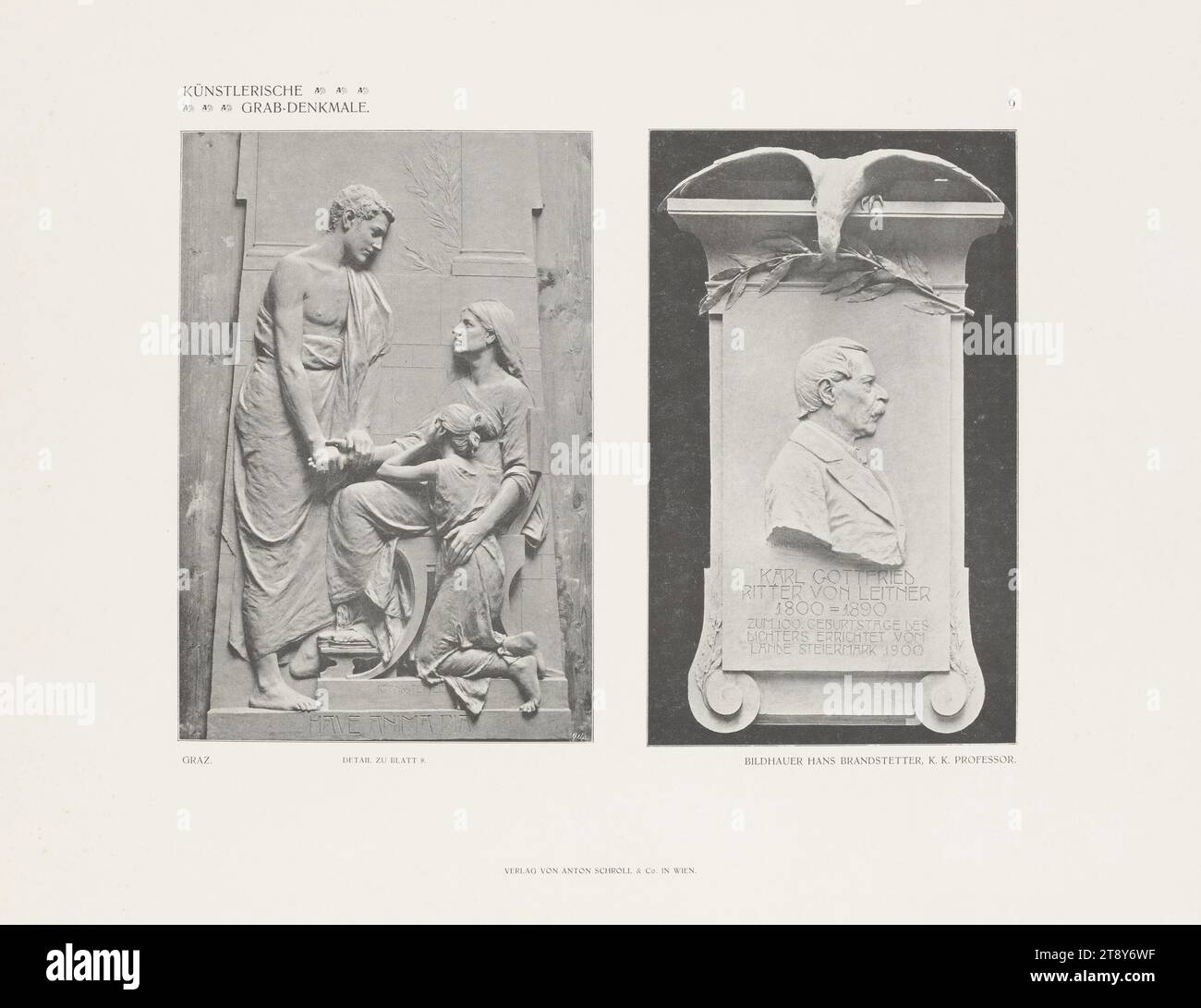 Graz, grave monument family Stücker (detail), sculptor Hans Brandstetter, Graz, grave monument ...