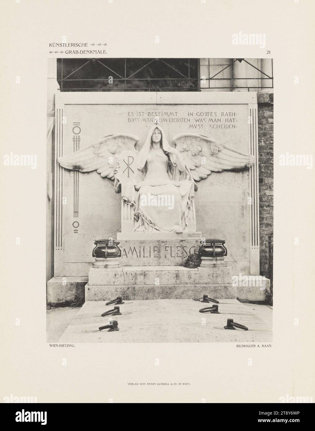 Hietzing cemetery, grave monument Flesch family, sculptor Arthur Kaan ...