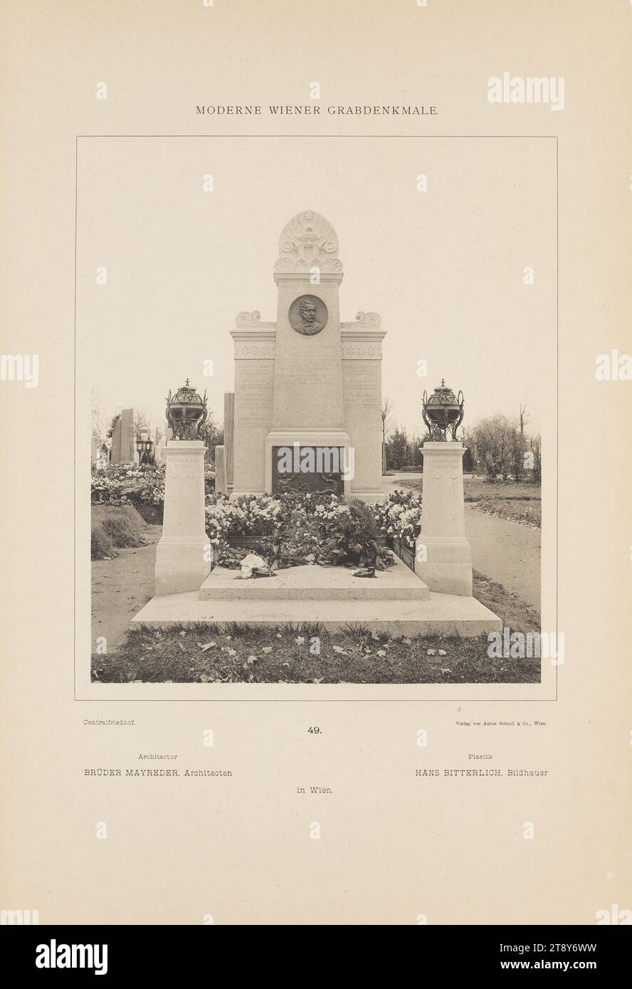 Zentralfriedhof, grave monument Carl Friedinger, architects brothers Mayreder, sculptor Hans ...