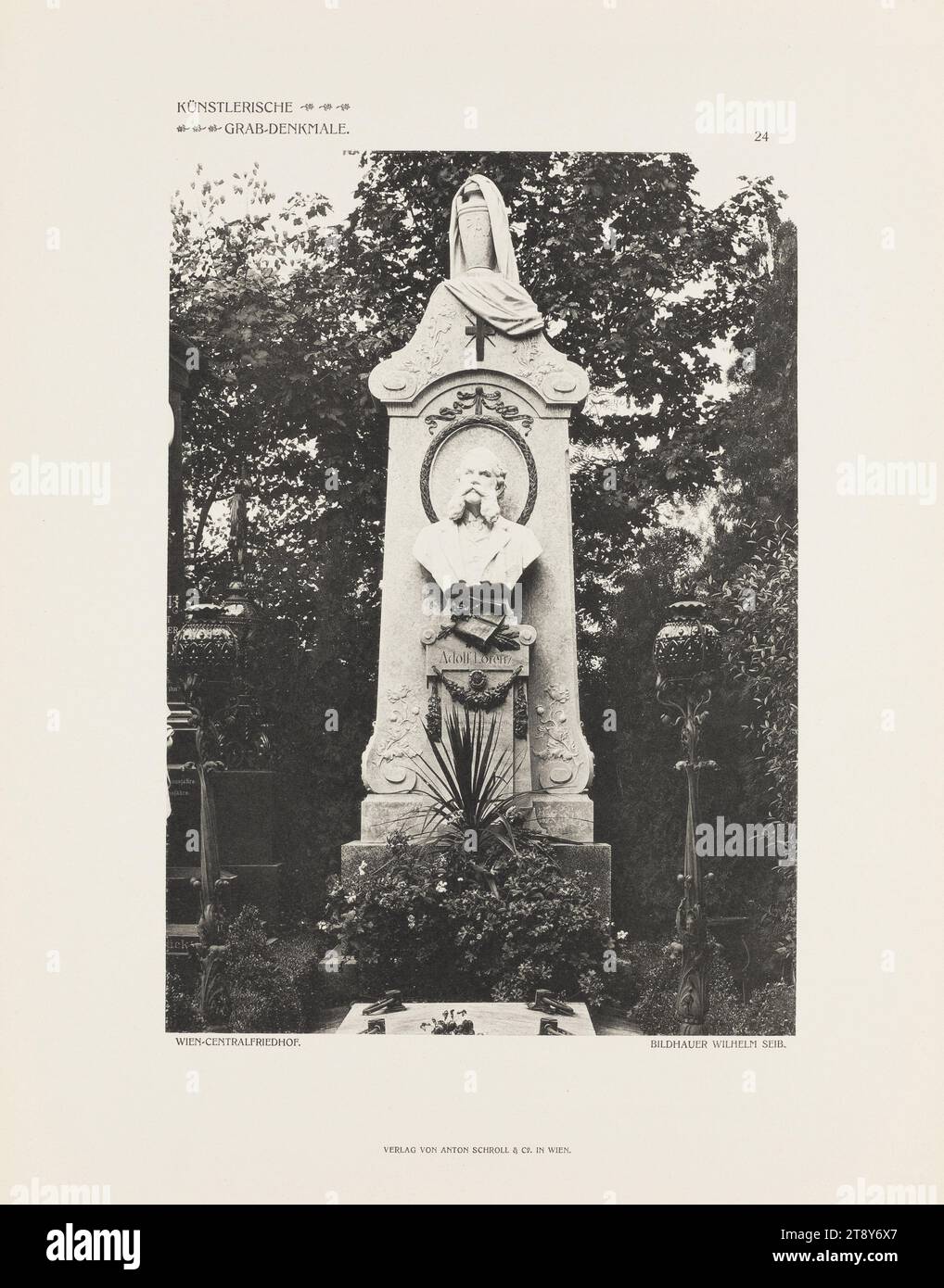 Central cemetery, grave monument Adolf Lorenz, sculptor Wilhelm Seib (sheet no. 24 from ...