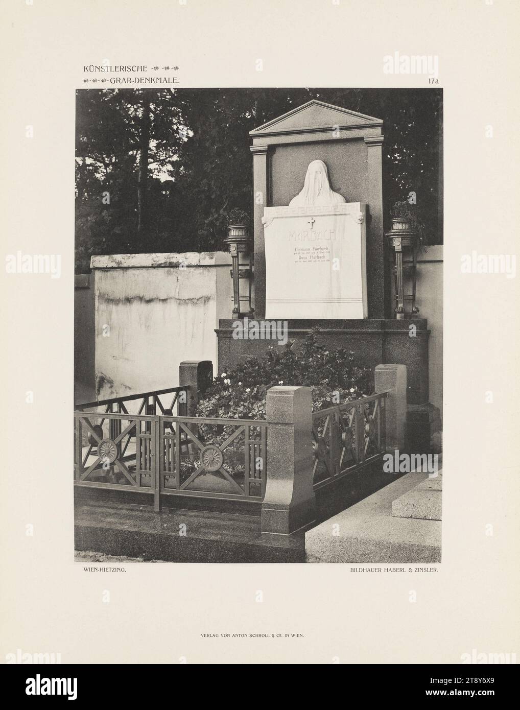 Cemetery Hietzing, grave monument Marbach, sculptors Haberl & Zinsler ...