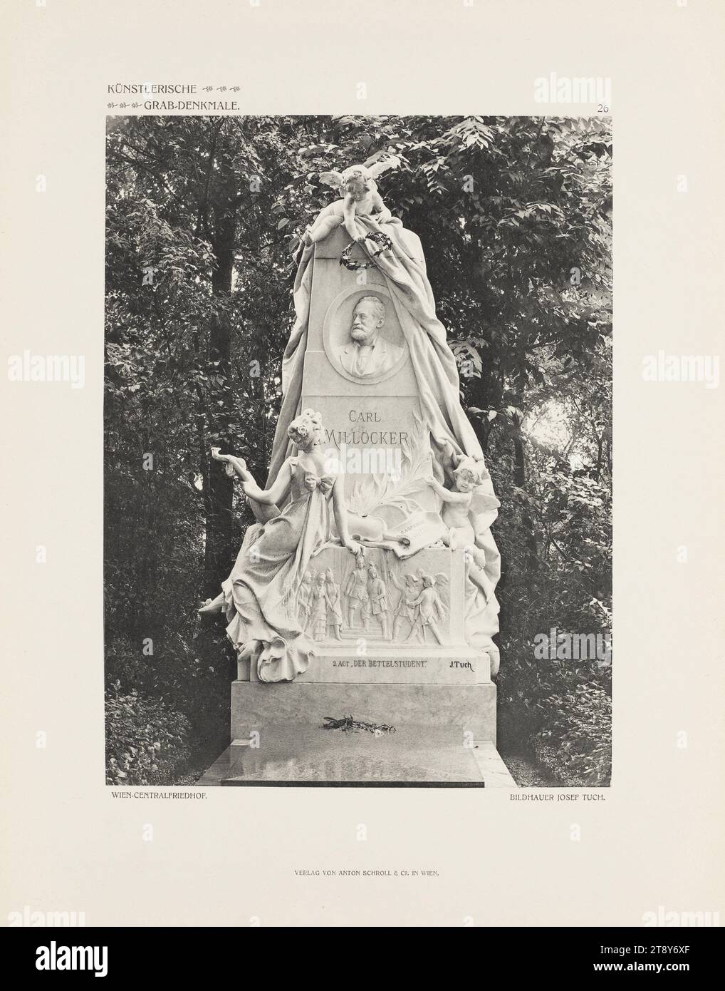 Central Cemetery, grave monument Carl Millöcker, sculptor Josef Tuch (sheet no. 26 from ...