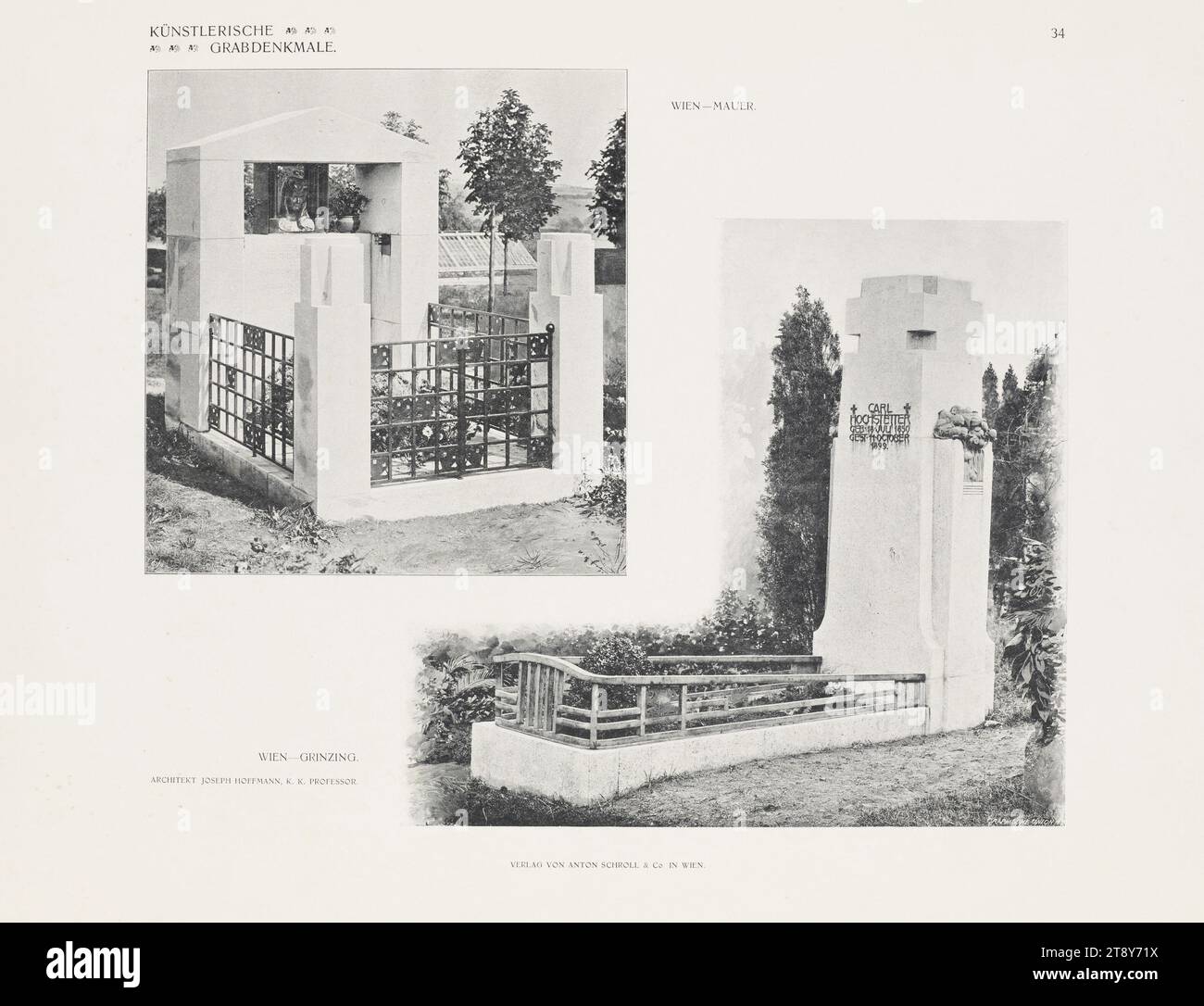 Wien Mauer, grave building, Grinzing cemetery, grave monument Carl ...