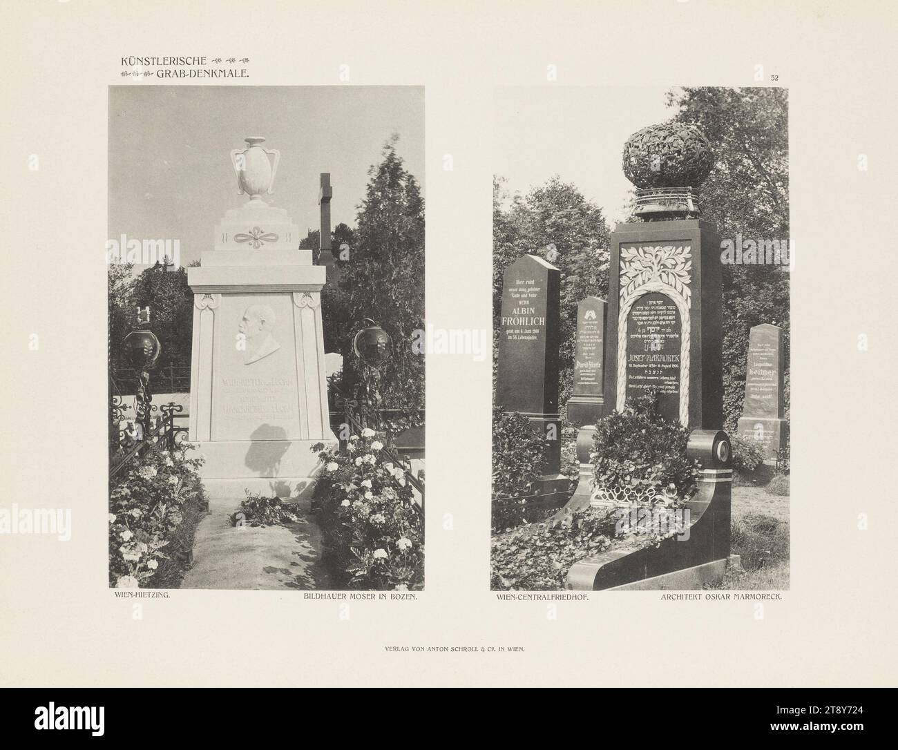 Hietzing cemetery, grave monument Wilhelm Ritter von Lucam, sculptor Moser, Central cemetery ...