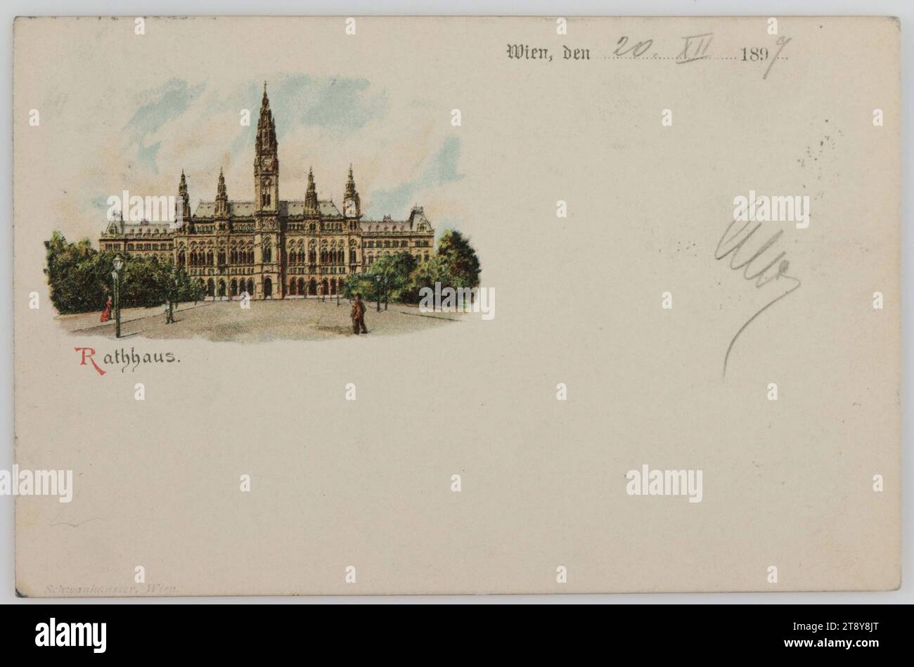 1st, Rathausplatz 1 - City Hall, picture postcard, Schwanhäusser ...