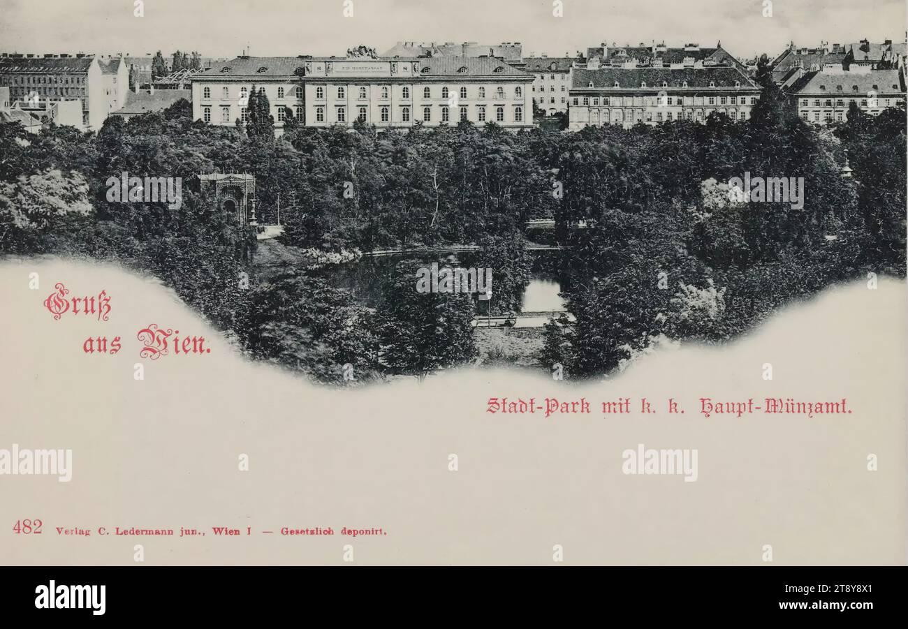 1st, 3rd, Stadtpark - view of the main mint office, picture postcard ...
