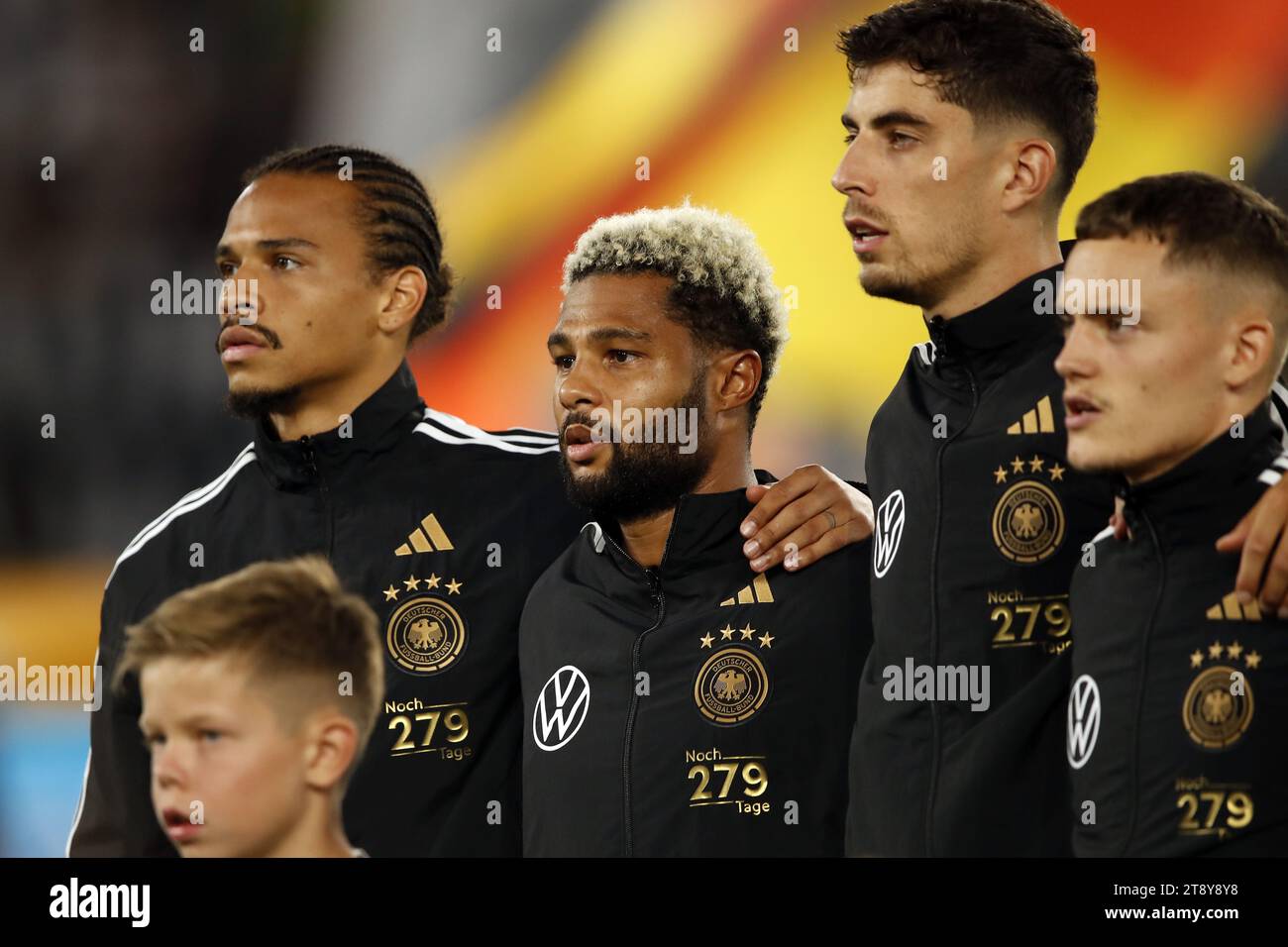 WOLFSBURG - (l-r) Leroy Sane of Germany, Serge Gnabry of Germany, Kai ...