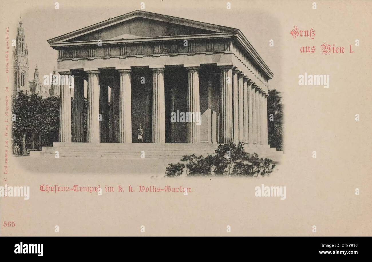 1, Volksgarten - Temple of Theseus, picture postcard, Carl (Karl ...