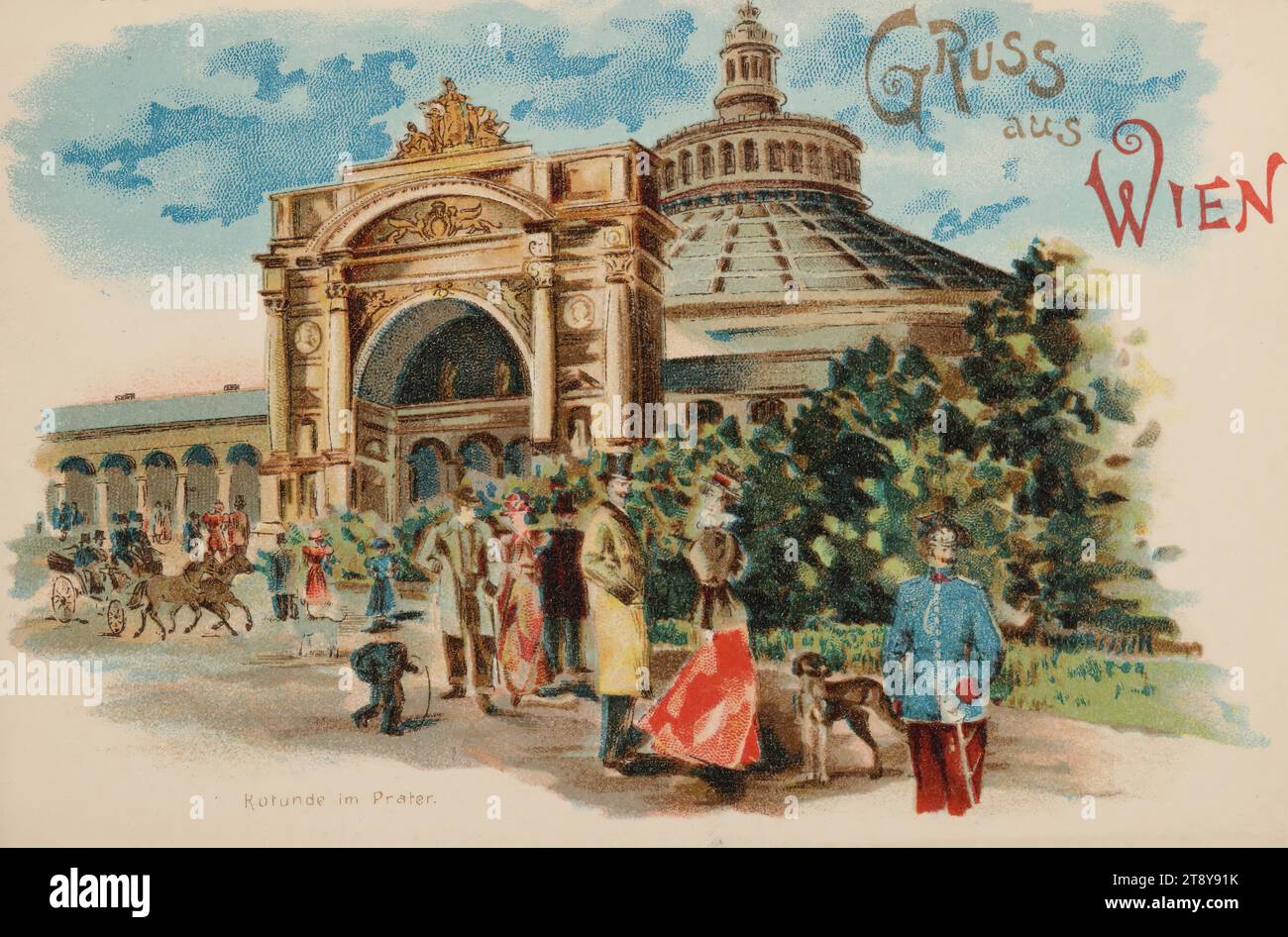 2nd, Prater - Rotunda, picture postcard, Hans Nachbargauer ...