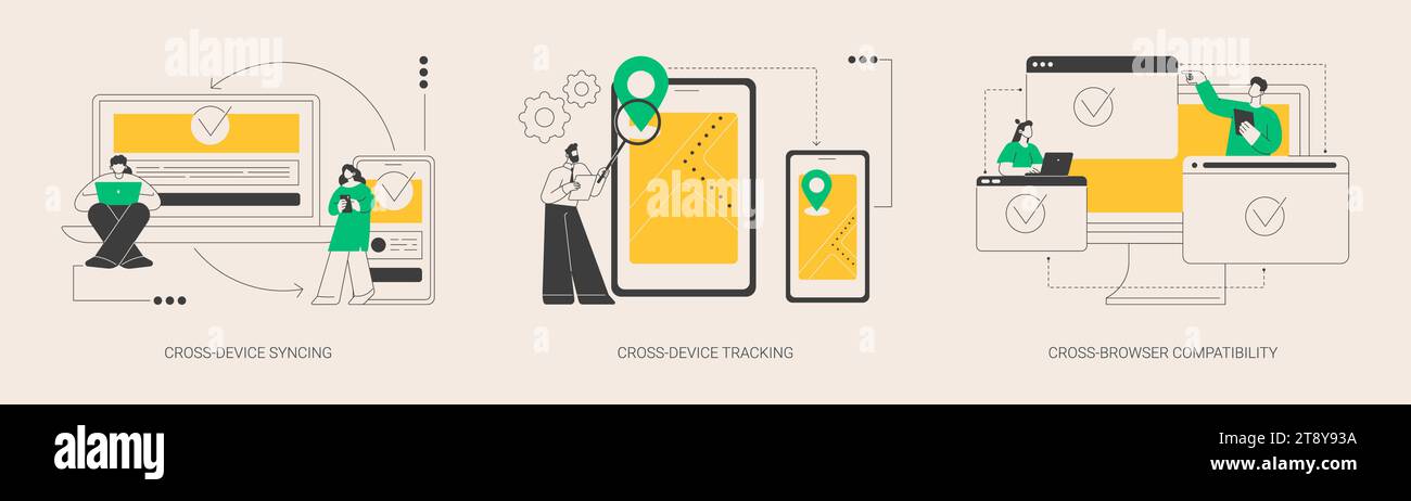 Multi-device compatibility abstract concept vector illustrations Stock ... Multi-device compatibility abstract concept vector illustrations Stock ...