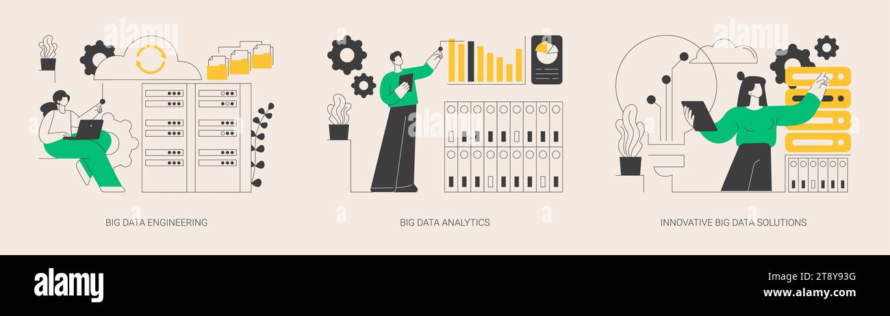 Database technology abstract concept vector illustrations Stock Vector ...