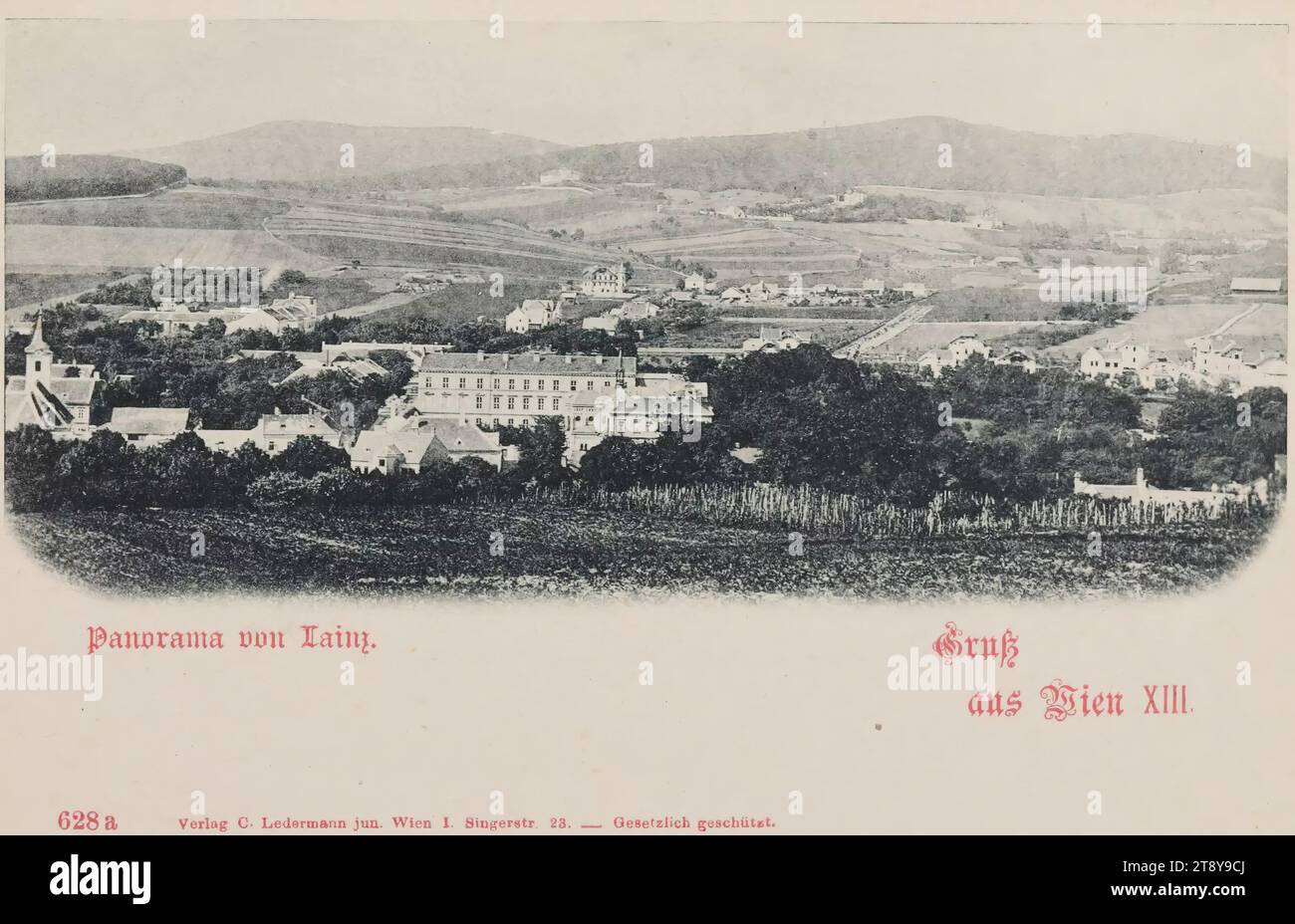 13, Panorama of Lainz, picture postcard, Carl (Karl) Ledermann jun ...