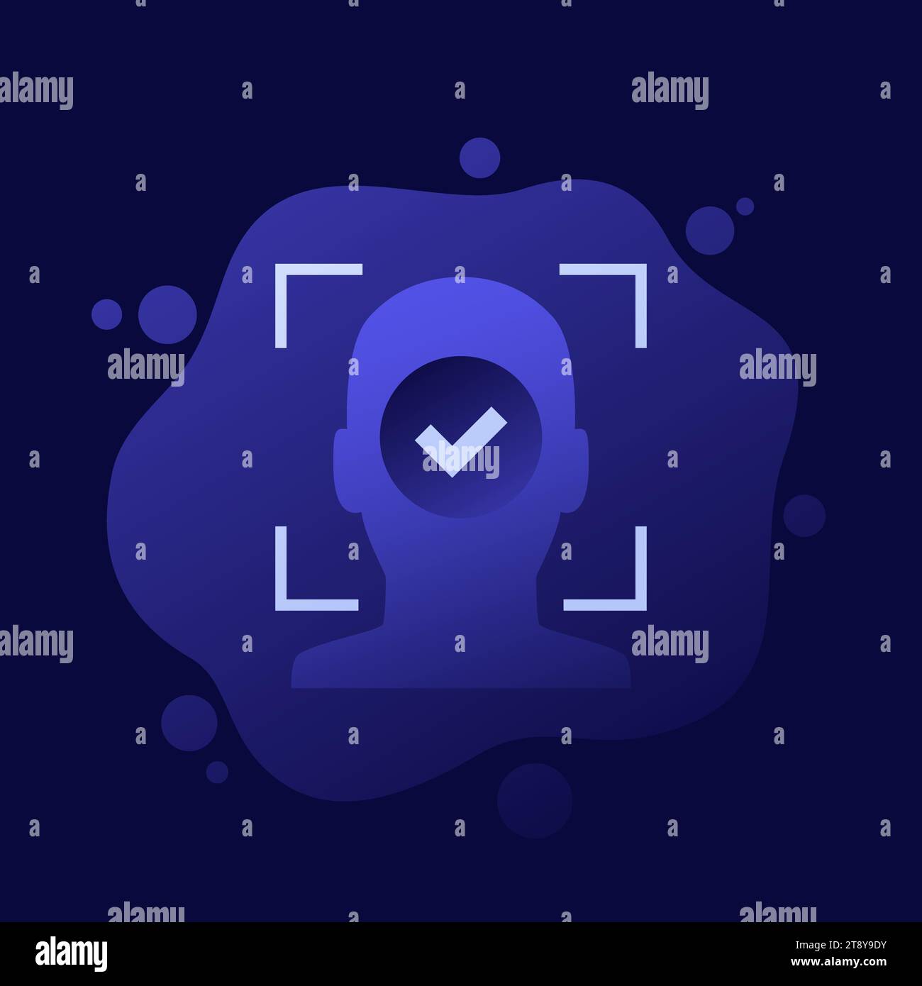 facial recognition icon, biometric face scanning Stock Vector Image ...