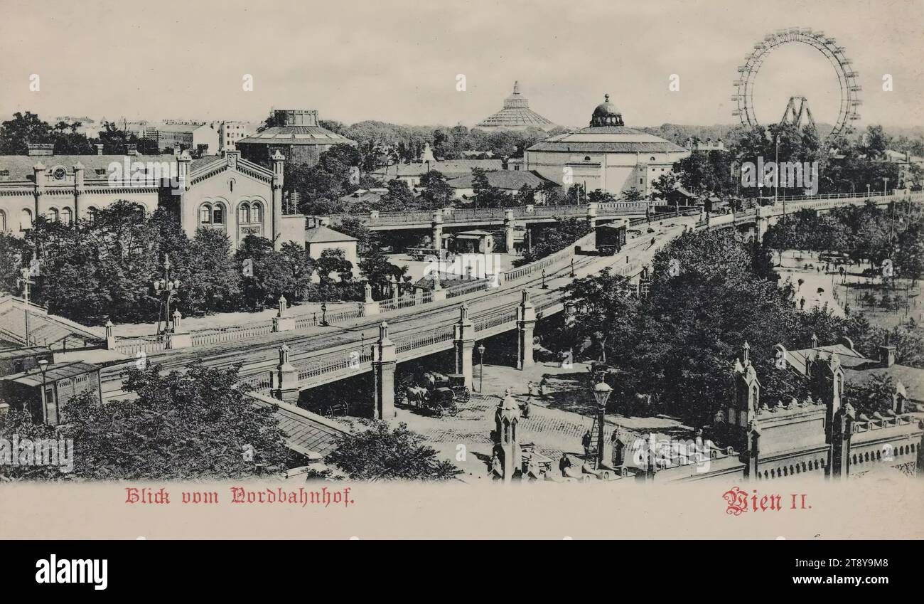 Stadtbahn - Praterstern, view from Nordbahnhof, picture postcard, Carl ...