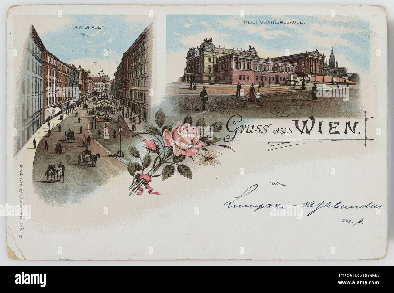 Greetings from Vienna, Louis Glaser (1842-1911), printer, publisher ...