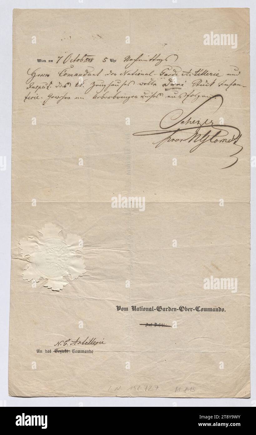 Letter from the National Guard Commander-in-Chief to the Inspector of ...