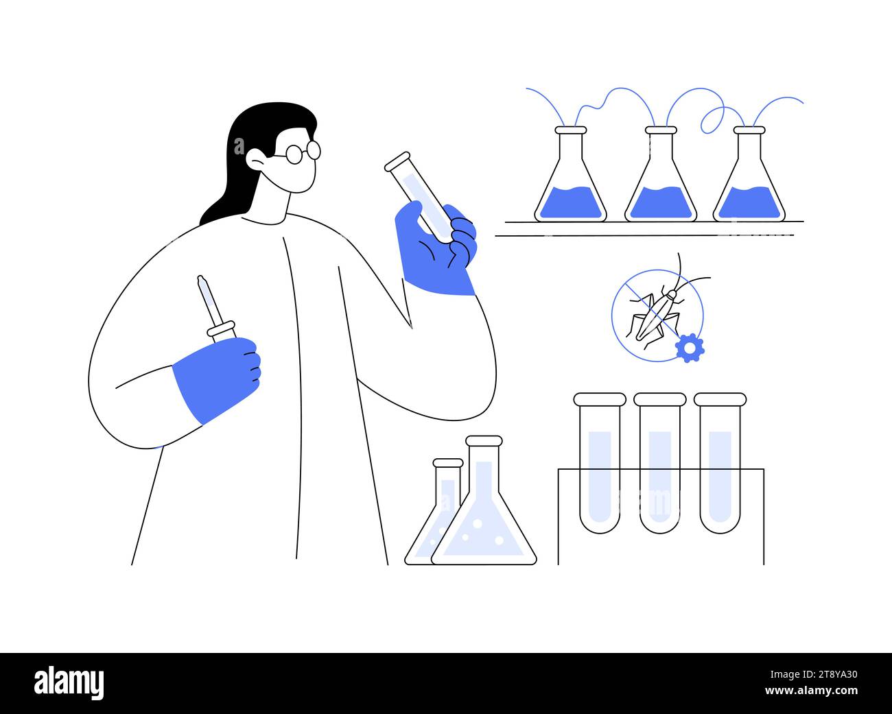 Pesticide manufacturing abstract concept vector illustration Stock ...
