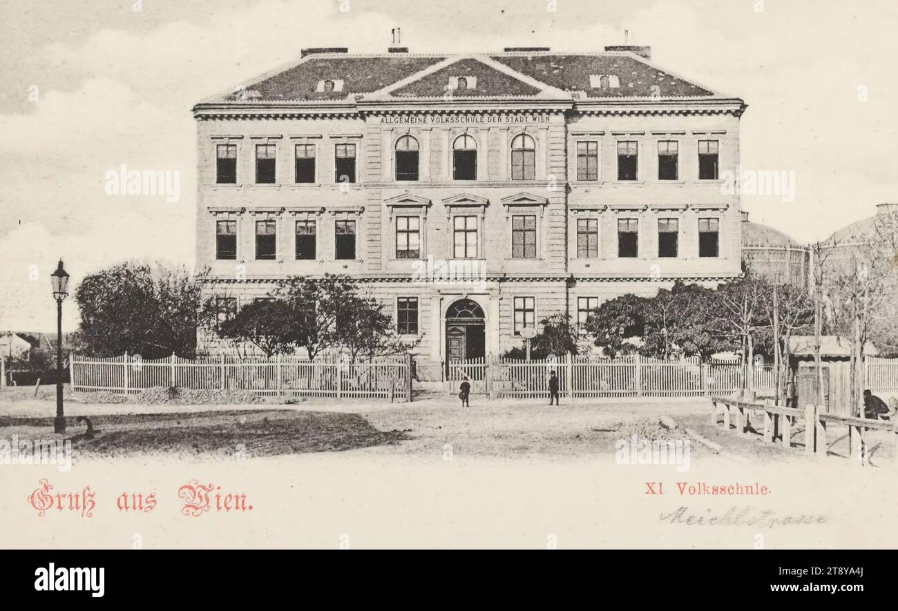 11th, Meichlstraße - Volksschule, picture postcard, Sperlings ...