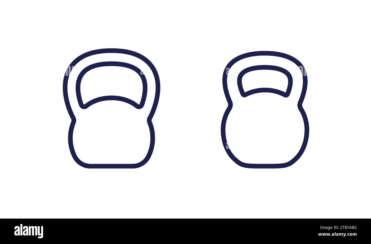 kettlebell workout icon, linear vector Stock Vector Image & Art - Alamy
