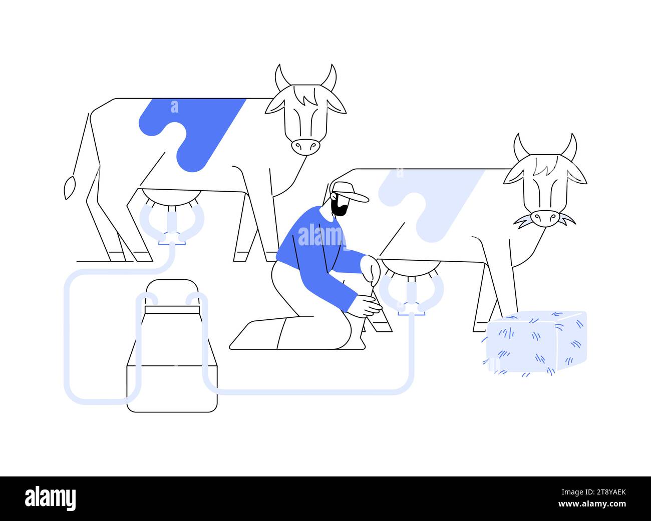 Milking cows abstract concept vector illustration Stock Vector Image ...