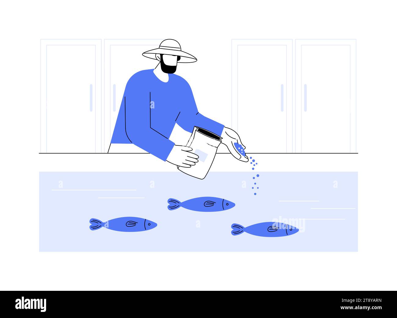 Fish feeding abstract concept vector illustration Stock Vector Image ...