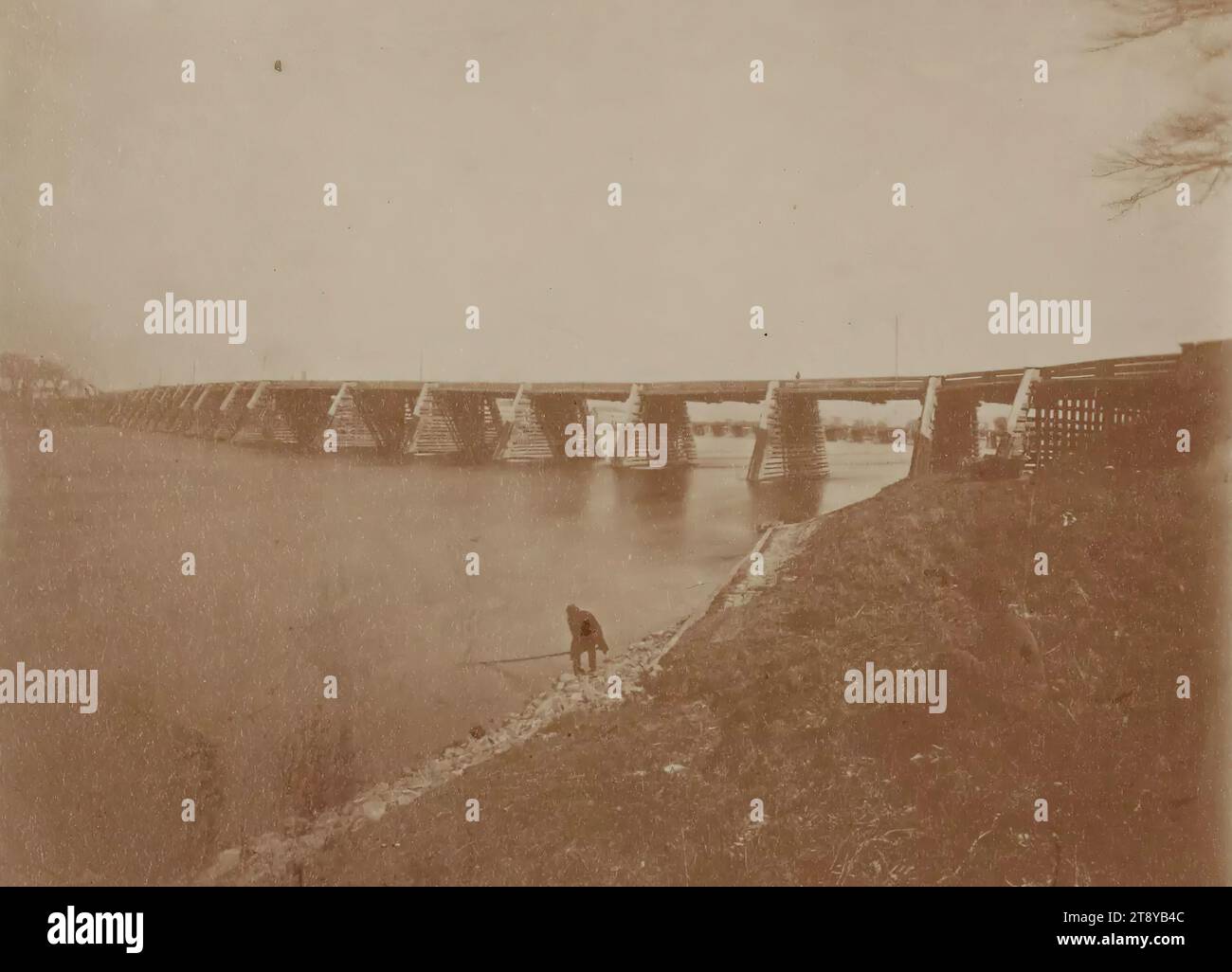 Danube River - Tabor Bridge, picture postcard, Unknown, 1899, cardboard ...