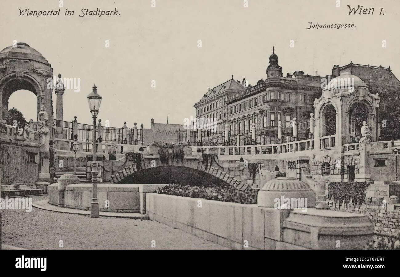 Vienna river - in the city park - view against Vienna river portal ...
