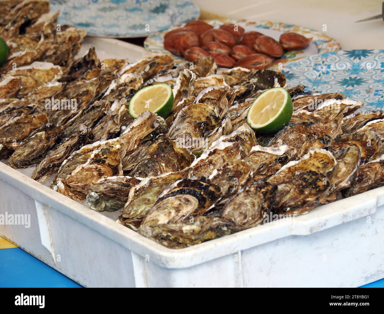 Oyster shells, Mercatino, Street market, Ortigia, Ortygia, Siracusa ...