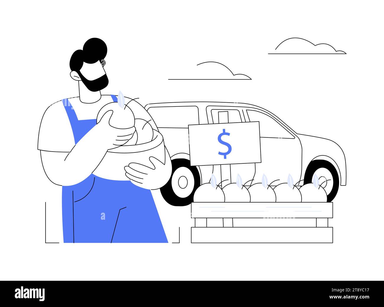 Roadside farmers stand abstract concept vector illustration Stock ...