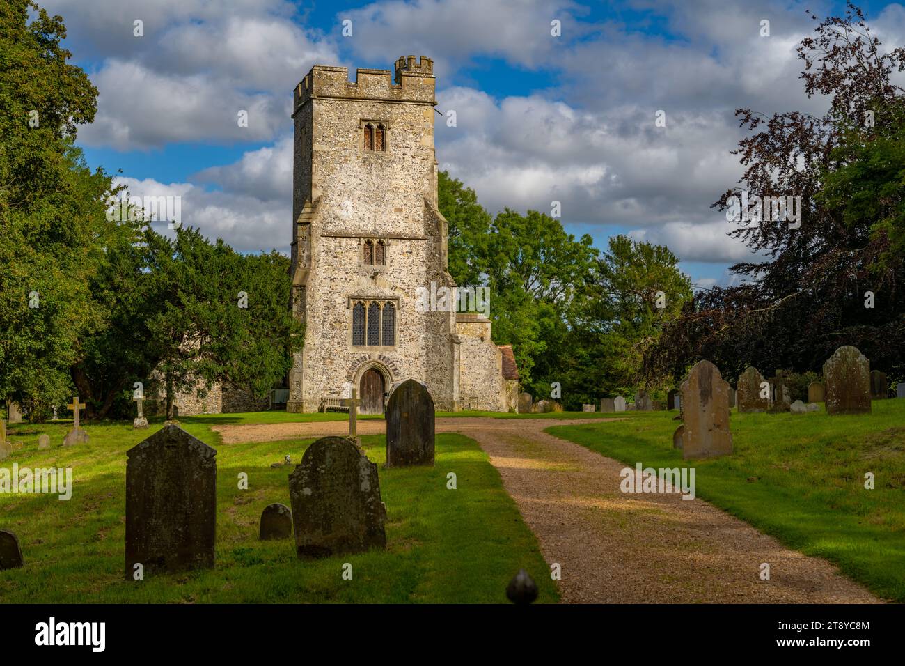 The church of St Cosmas & St Damian's Church, Challock Stock Photo - Alamy