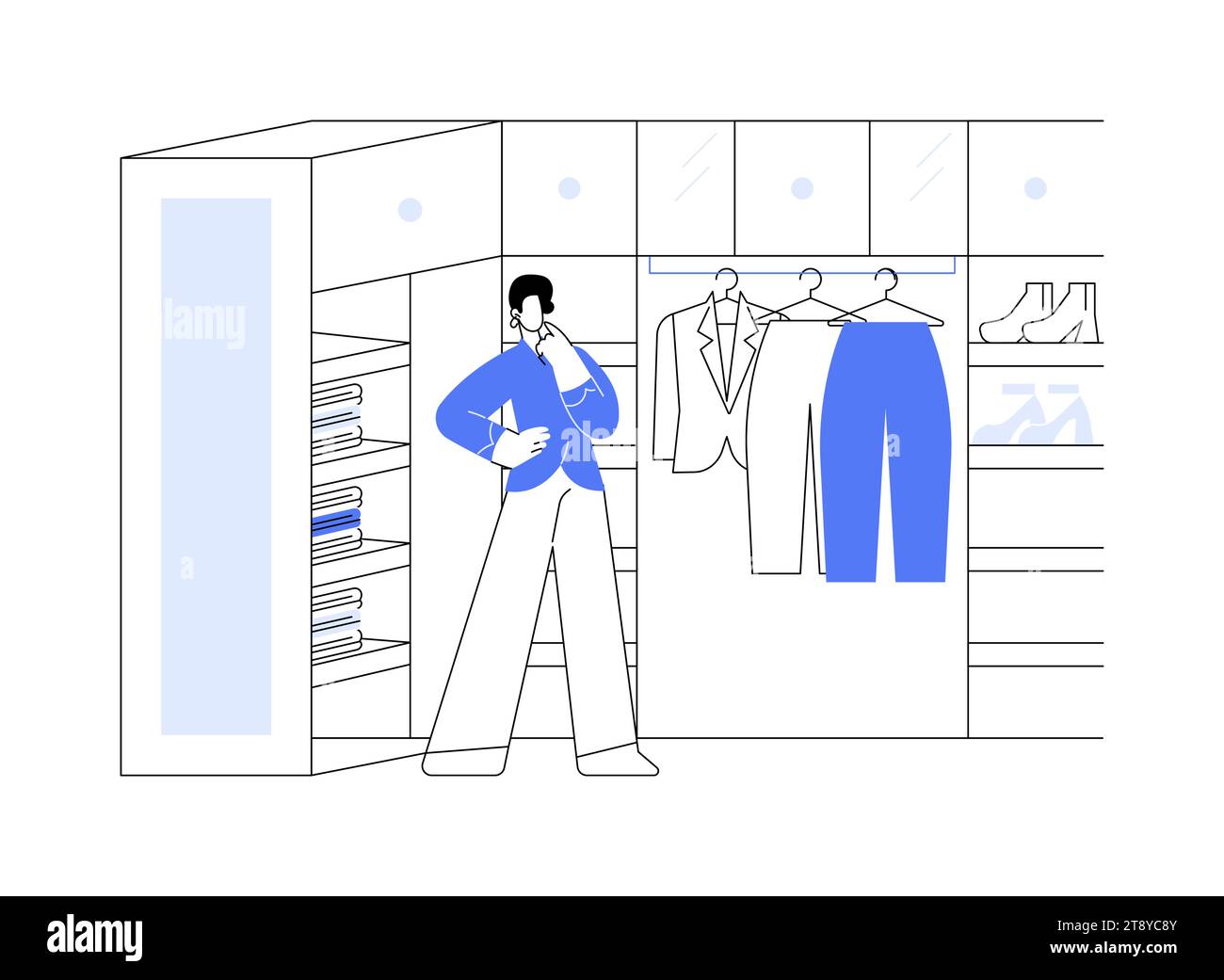 Custom walk-in closet abstract concept vector illustration Stock Vector ...