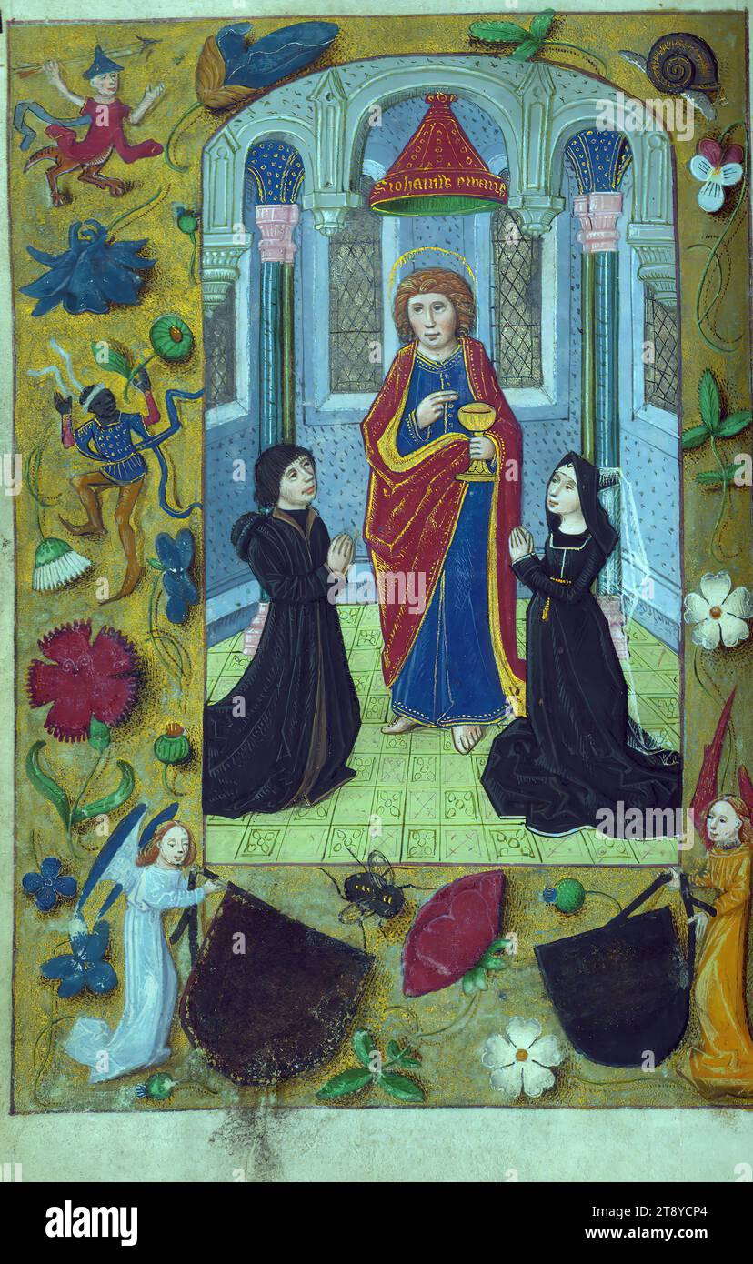 Prayer Book (Use of Rome), St. John Evangelist with couple, This late ...