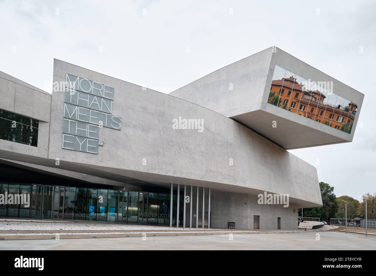 Rome, Italy - October 29 2023: Facade of MAXXI national museum of 21st-century contemporary art ...