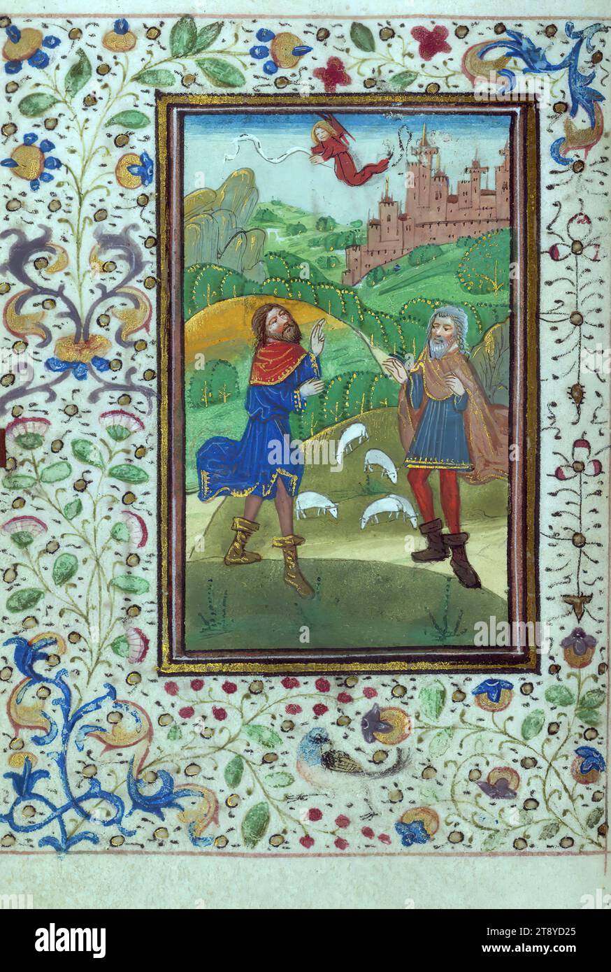 Book of Hours (Use of Rome), Annunciation to shepherds, This pocket ...