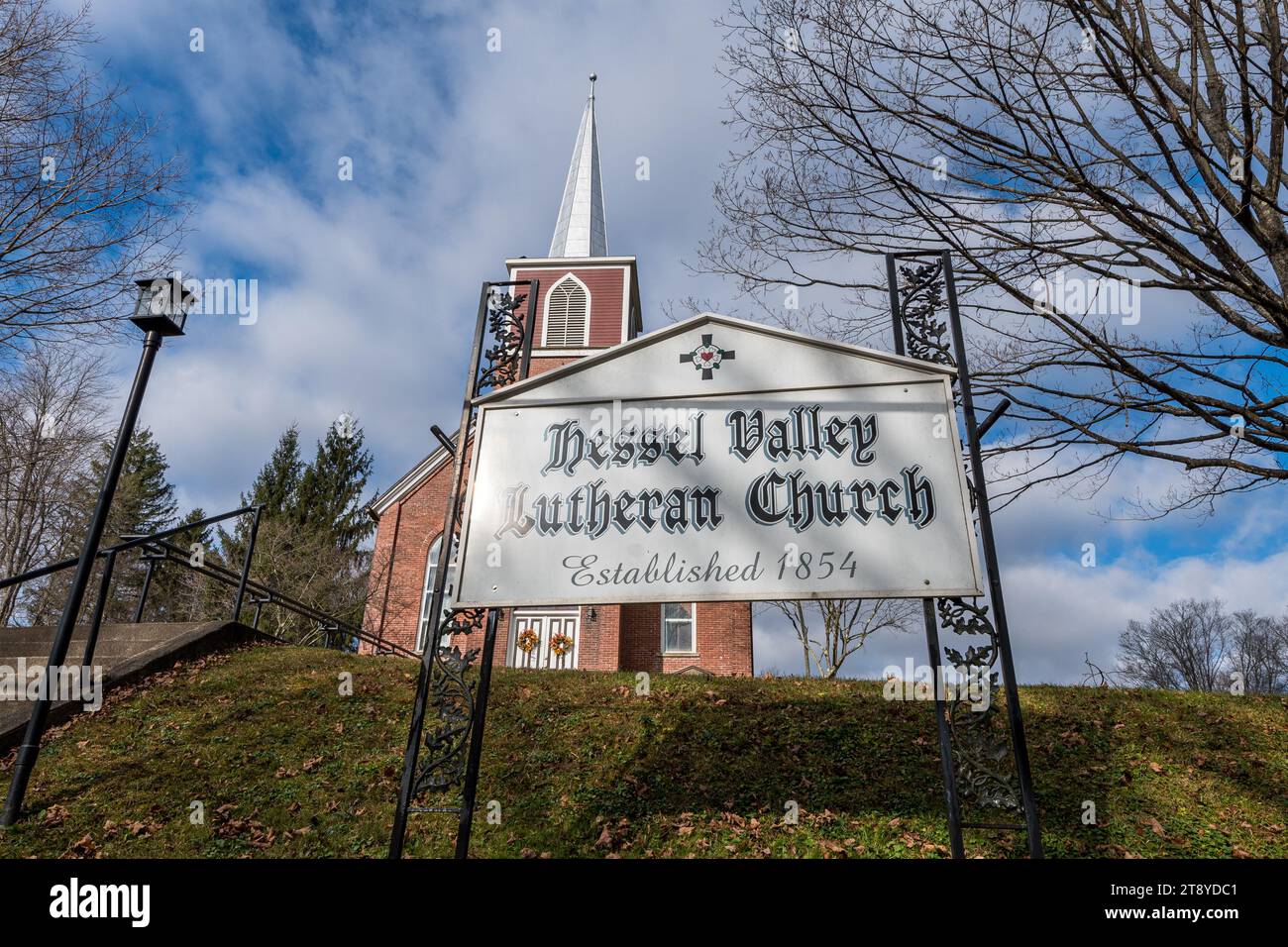 The Hessel Valley Lutheran Church and sign in front of it in Chandlers ...