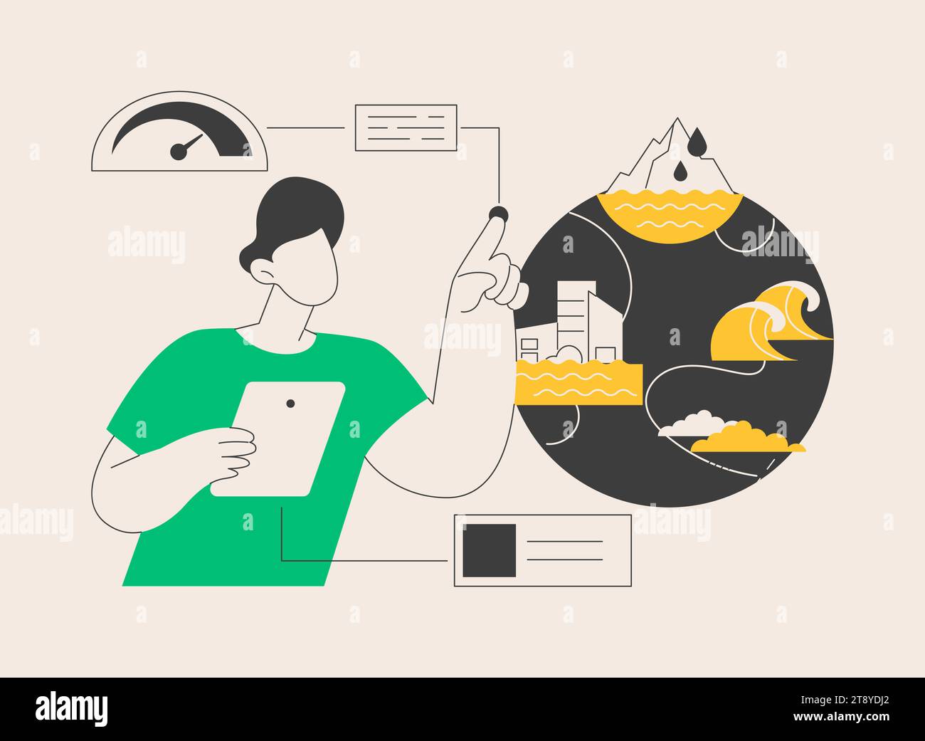 Sea level rise abstract concept vector illustration Stock Vector Image ...