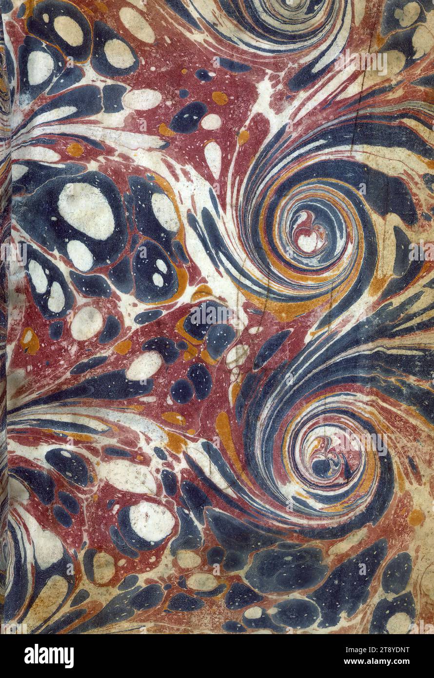 Book of Hours, Marbled flyleaf, Front flyleaf i, r, This Book of Hours ...