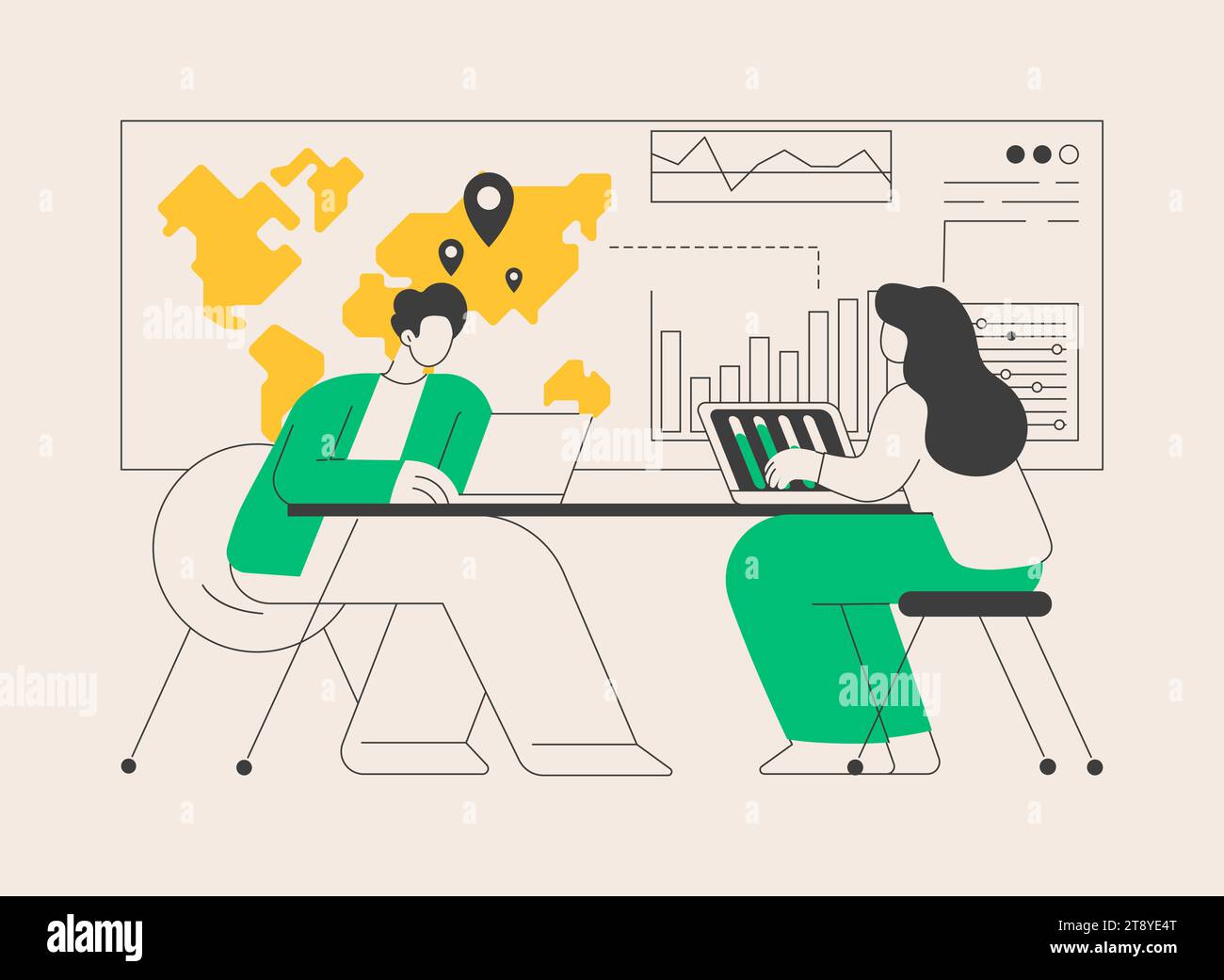 Climate data share and use abstract concept vector illustration Stock ...