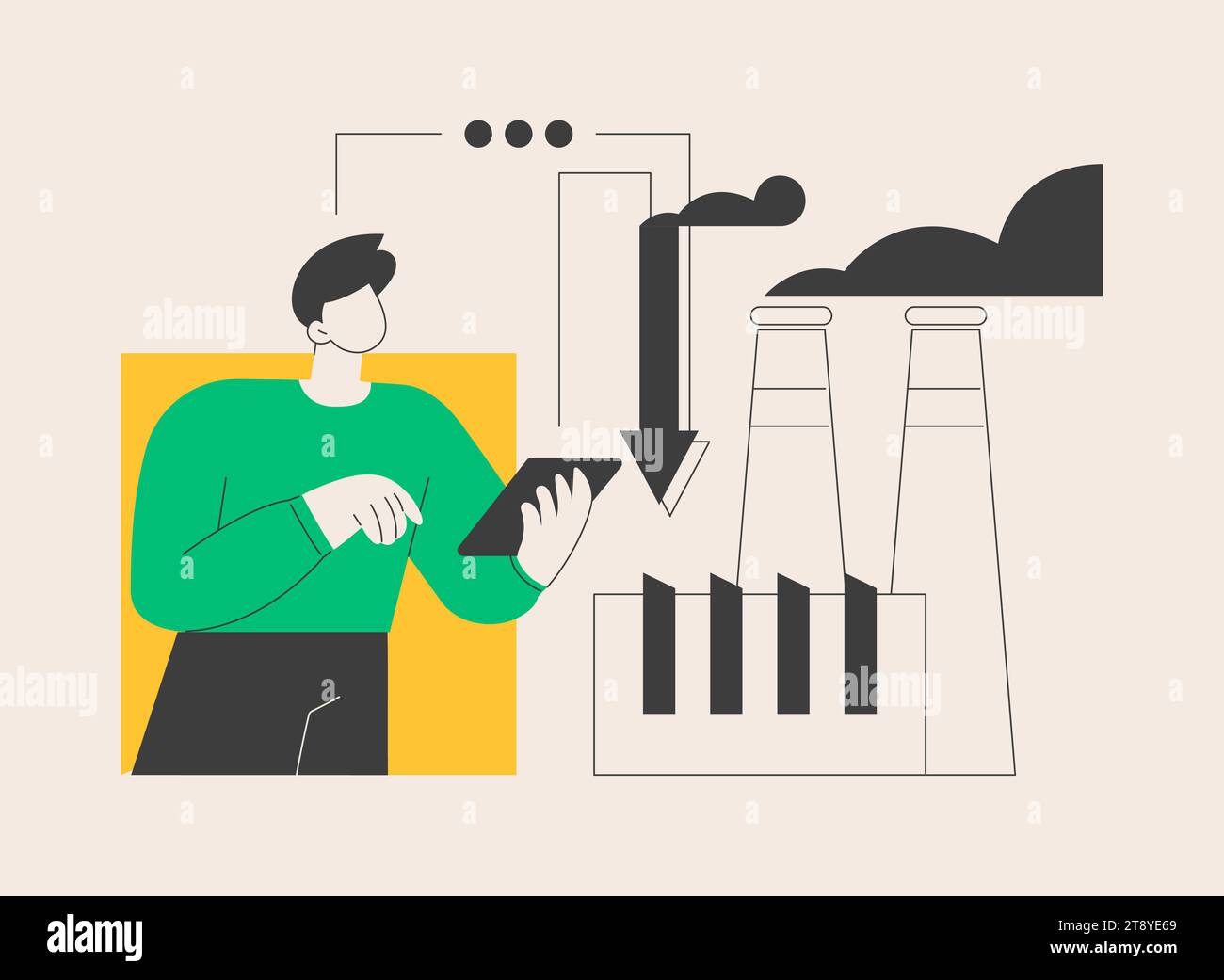 Reduction of gas emissions abstract concept vector illustration Stock ...