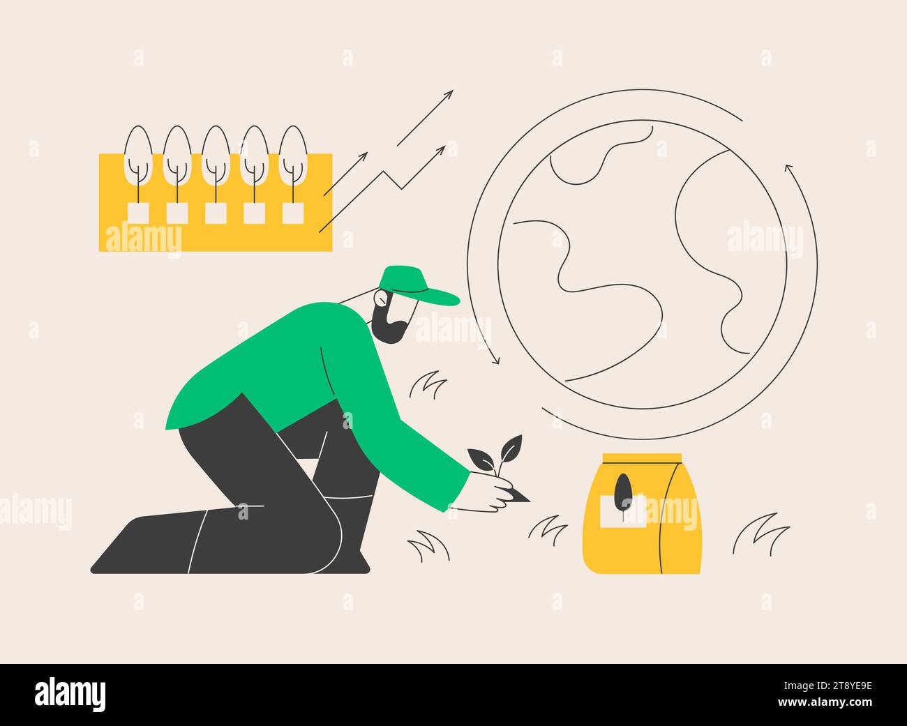 Reforestation abstract concept vector illustration Stock Vector Image ...