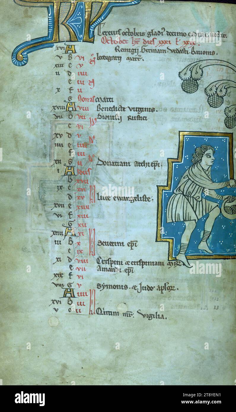 Touke Psalter, Man harvesting grapes, This thirteenth-century Psalter ...