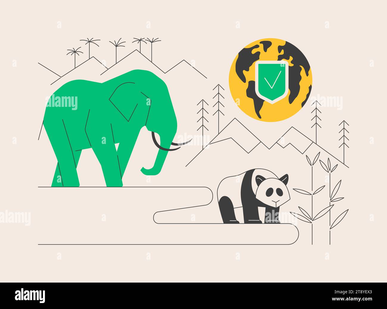 Wild animals protection abstract concept vector illustration Stock ...