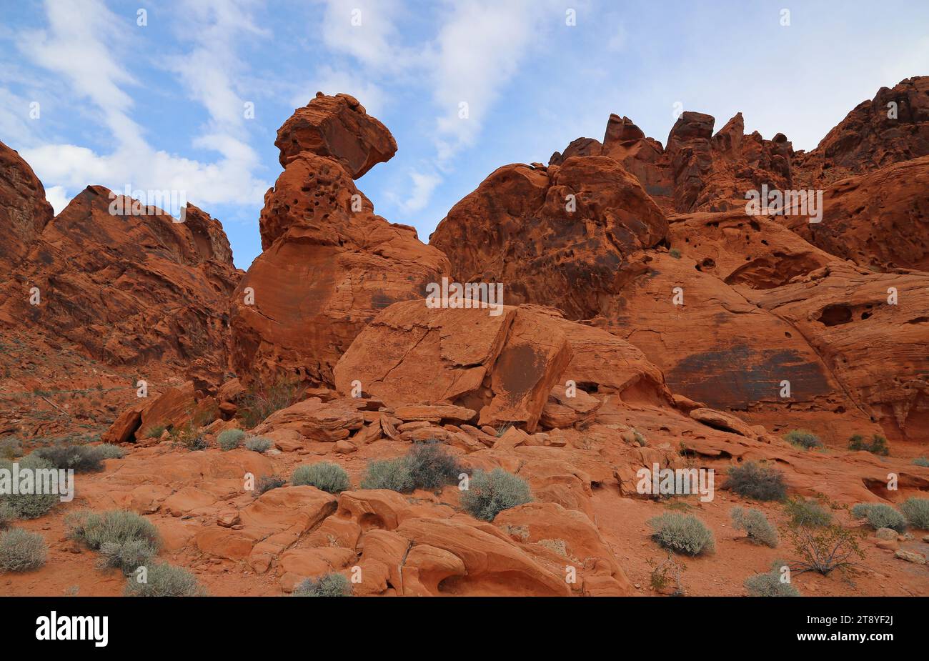 Landscape with Balanced Rock, Nevada Stock Photo - Alamy