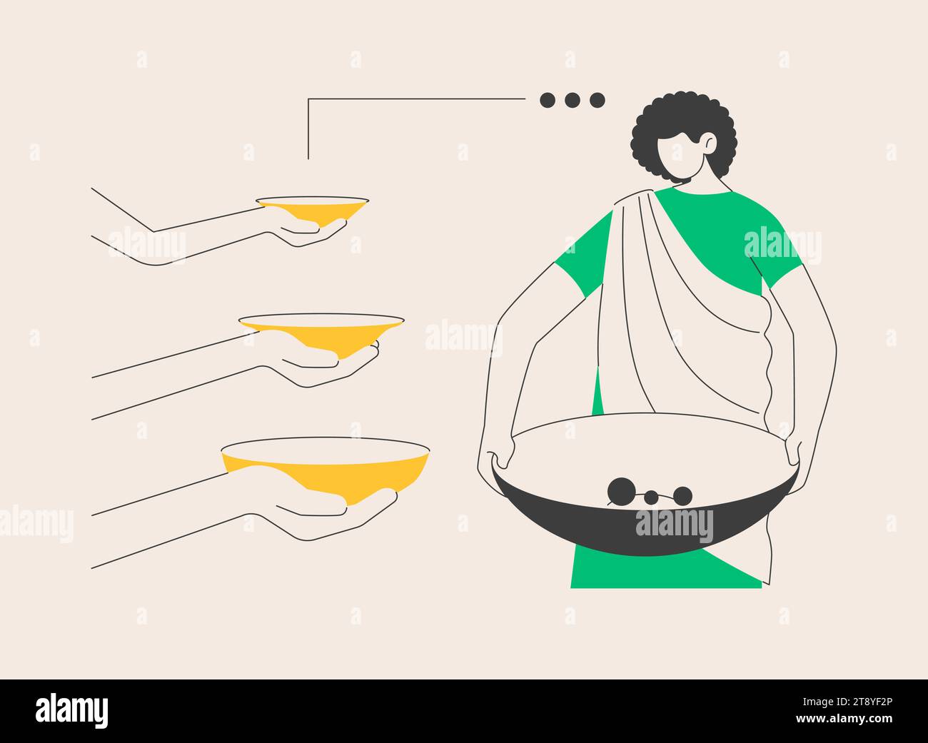 Starvation and malnutrition abstract concept vector illustration Stock ...