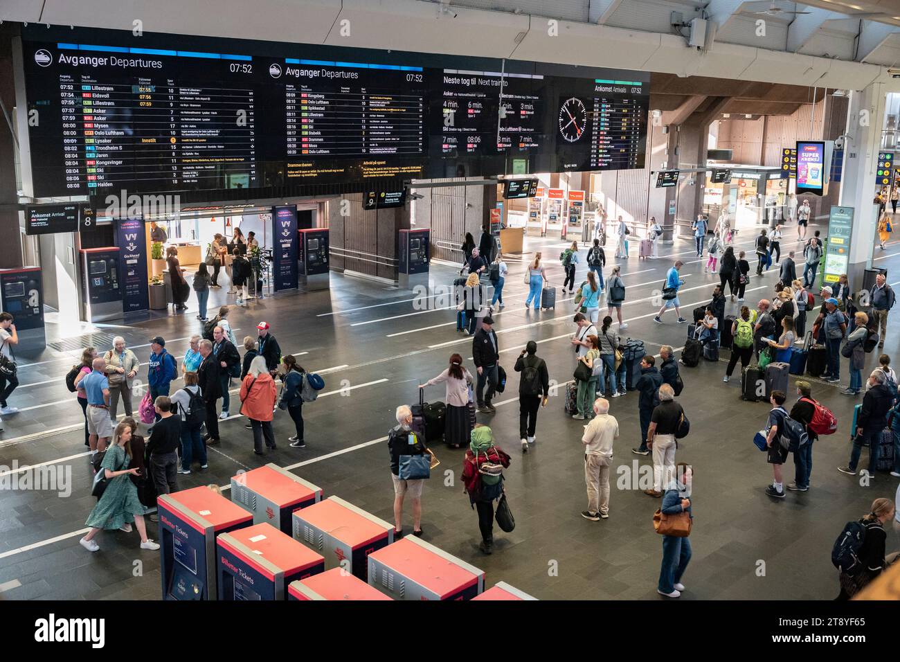 Oslo, Norway, June 21, 2023: Oslo Central Station is the main railway ...