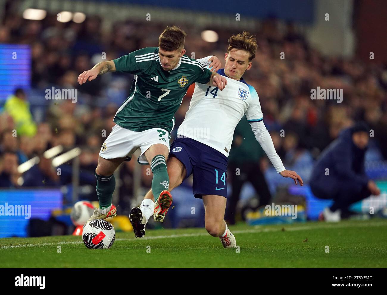 England's Tyler Morton tackles Northern Ireland's Charlie Allen during ...